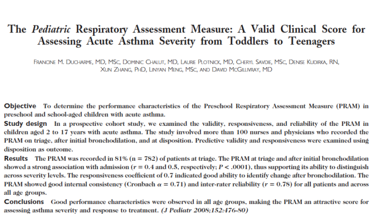 Pediatric Respiratory Assessment Measure (PRAM) スコア｜ドクターキッド(Dr.KID)